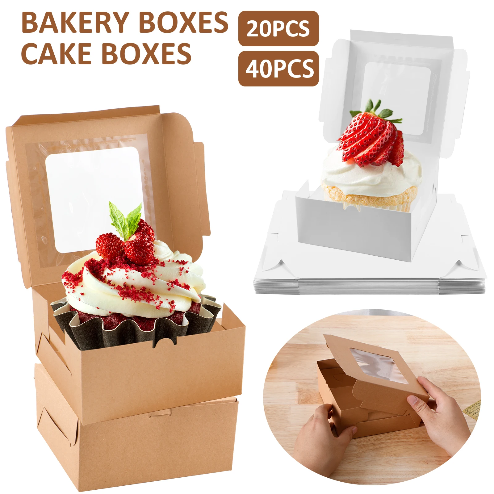 Bakery-Boxes-Paper-Cake-Boxes-Single-Cookie-Boxes-with-Clear-Window ...
