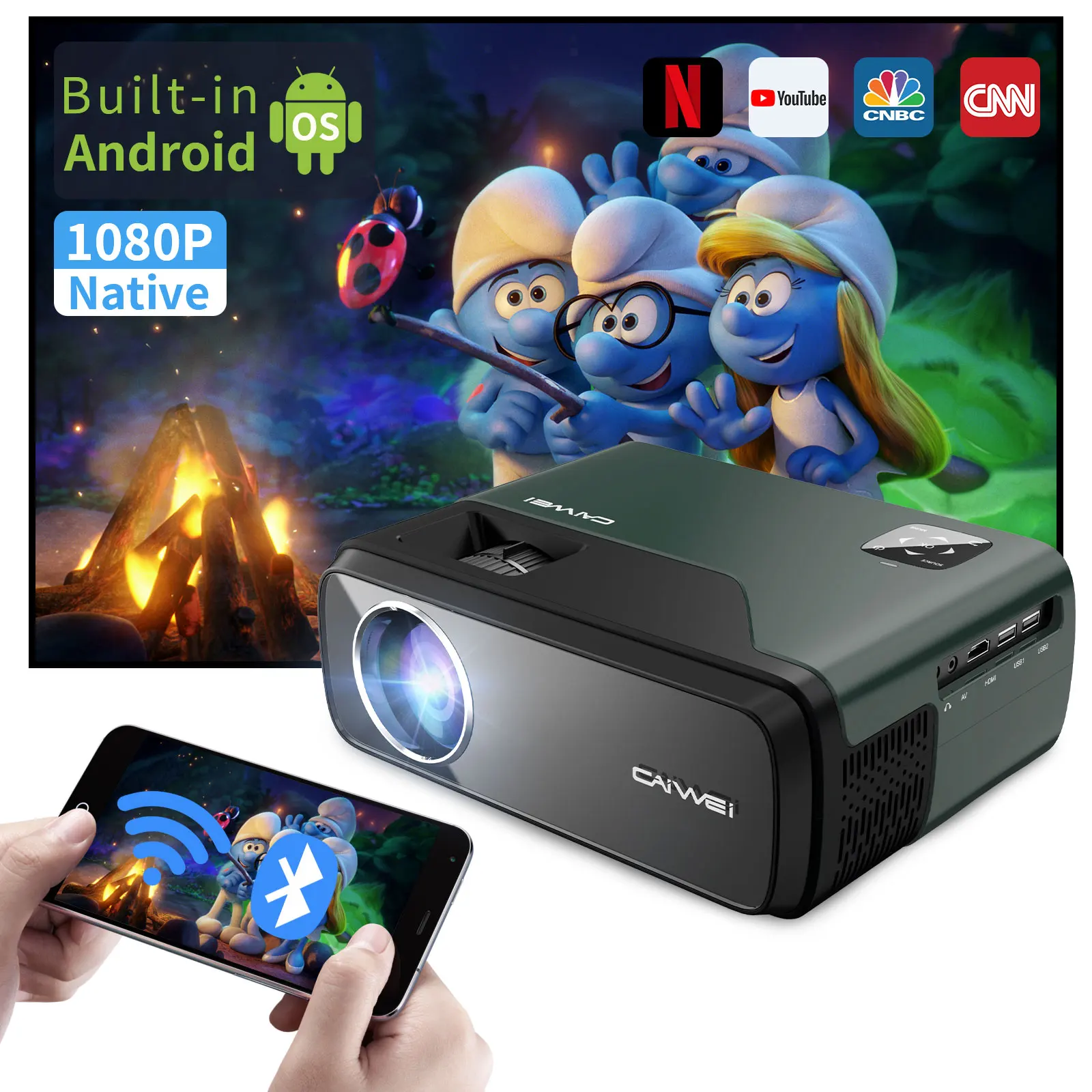 Smart-Portable-Projector-1080P-7800Lumens-WIFI-Bluetooth-Proyector ...