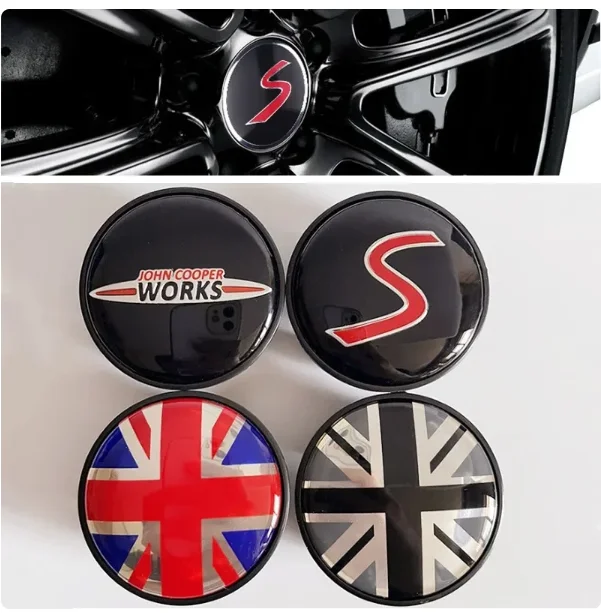 4PCS-54MM-Car-Wheel-Center-Cover-Sticker-Hub-Caps-Accessories-For-Mini ...