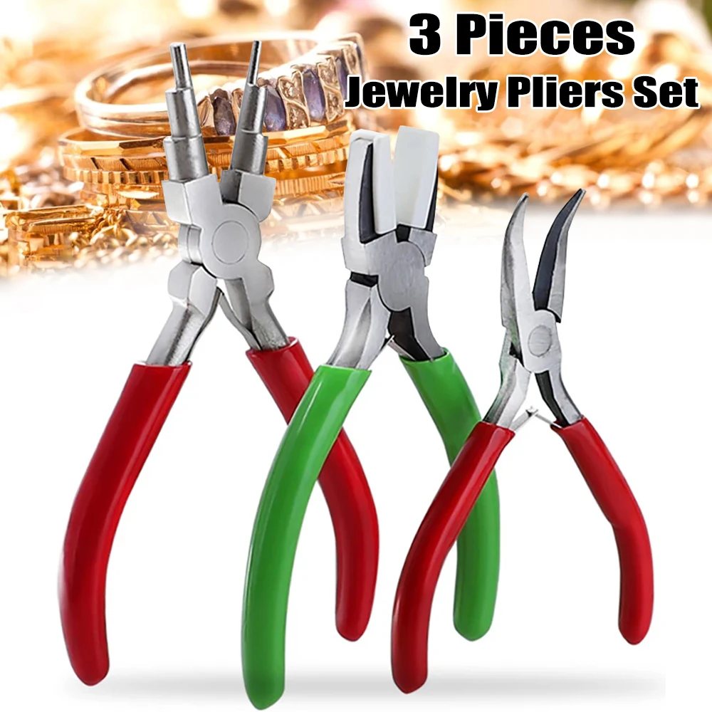 3-Pieces-Flat-Curved-Nose-Pliers-Ring-Looping-Wire-Looper-Split-DIY ...