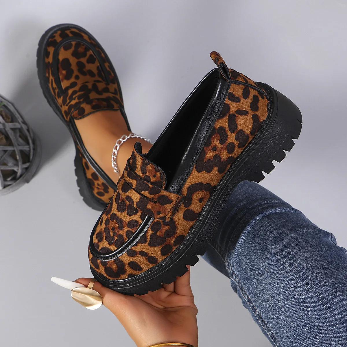 Mocasines-sin-cordones-con-retales-de-leopardo-a-la-moda-para-mujer-Zapatos-planos-con ...