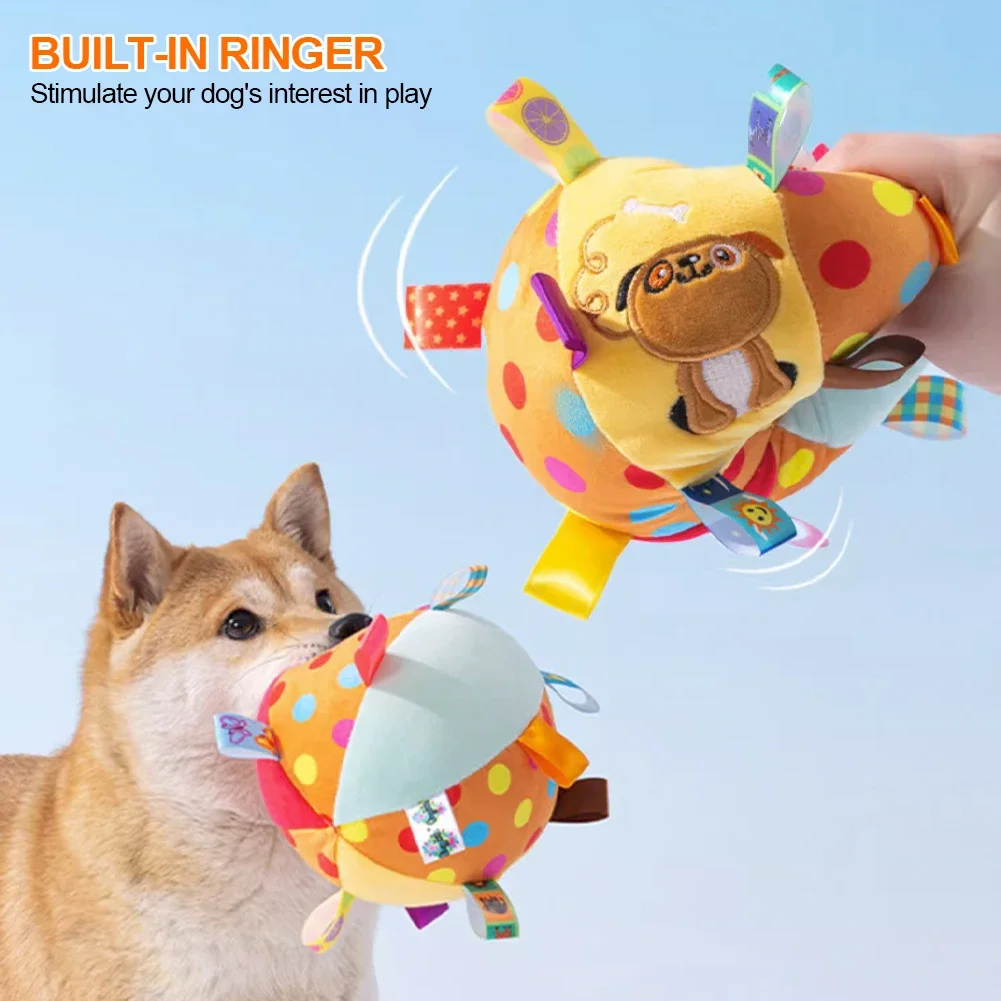 Plush-Dog-Vocal-Toy-Ball-Funny-Interactive-Pet-Toys-with-Bells-Cleaning ...