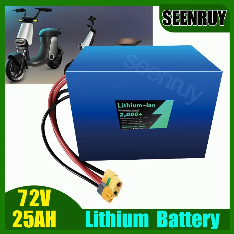 Lithium 72V 25AH LI-ION 18650 Battery with BMS 30A 50A 80A XT60 2000W ...