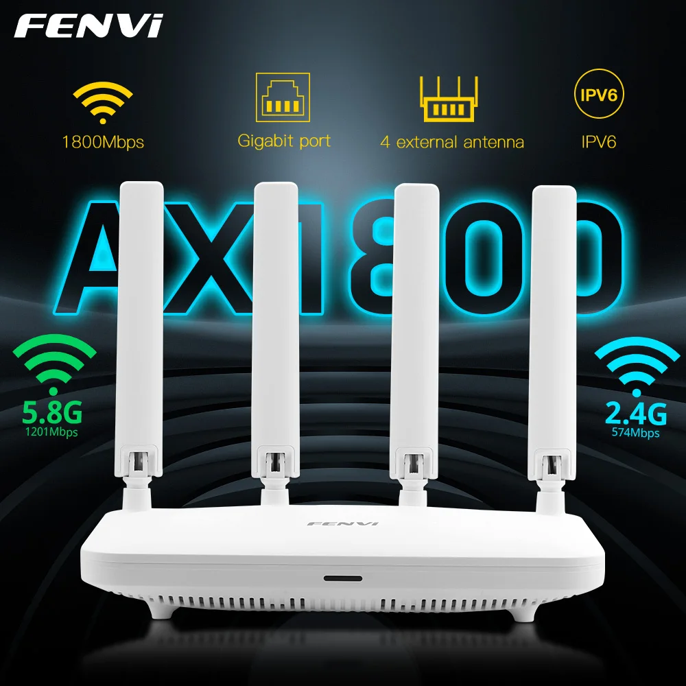 FENVI-AX1800-WiFi6-Router-Dual-Band-2-4G-5-8GHz-Gigabit-Lan-Wireless ...
