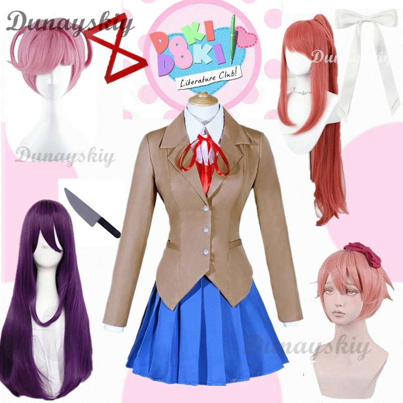 Jogo-Doki-Doki-Literatura-Clube-Traje-para-Mulheres-Uniforme-Escolar ...