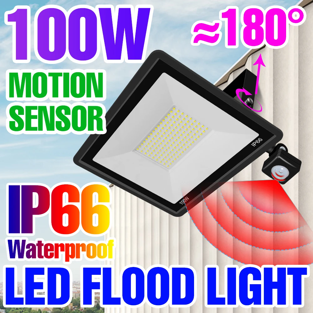 LED-Flood-Light-Outdoor-Spotlight-Waterproof-Street-Light-With-PIR ...