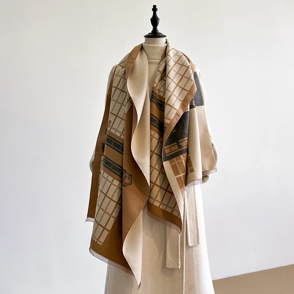 Luxury Brand Winter Imitation Cashmere Scarf Women Female Warm Pashmina ...