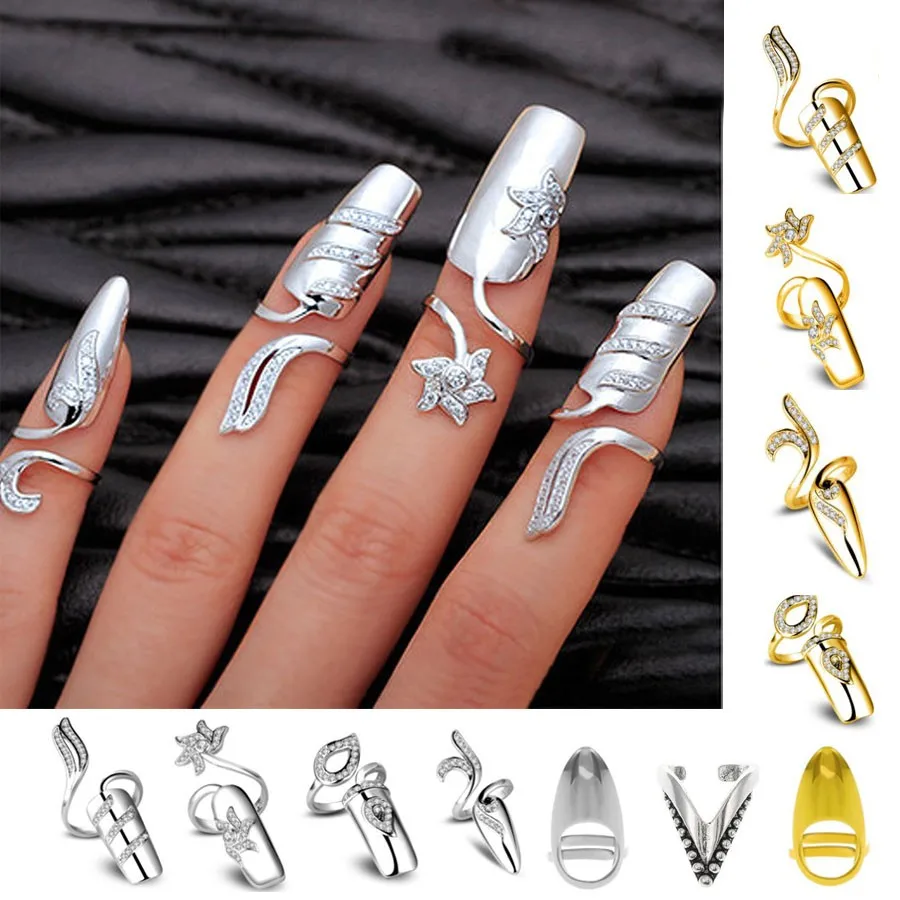 Fashion-Creative-Nail-Ring-Sets-Silver-plated-color-Finger-Rings-For ...