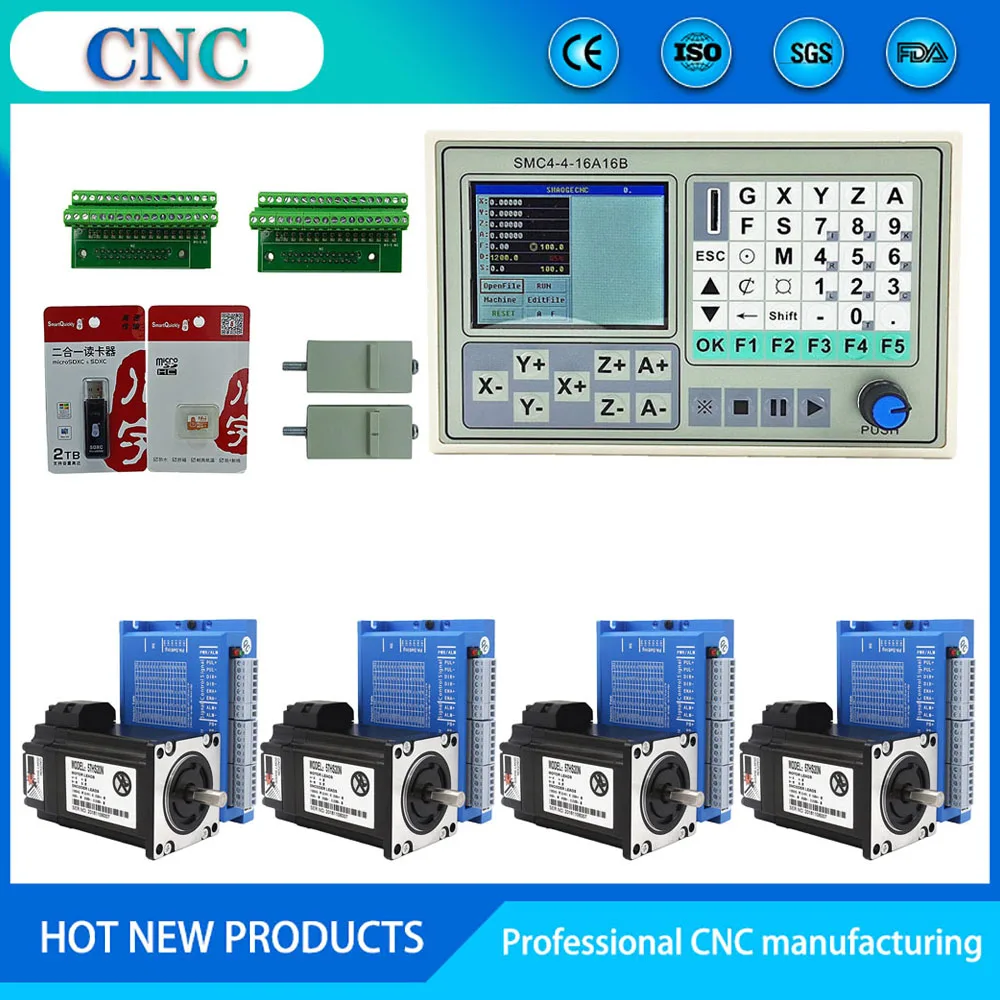 4-axis Cnc Motion Control System Kit With Nema23 Hybrid Stepper Motor 2 ...