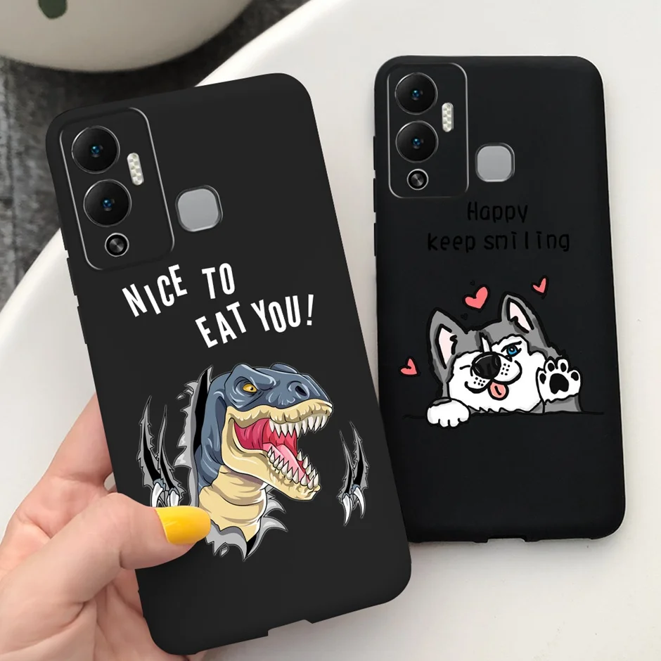 Phone Case For Infinix Hot 12 Play Black Color Silicone Matte Soft TPU ...