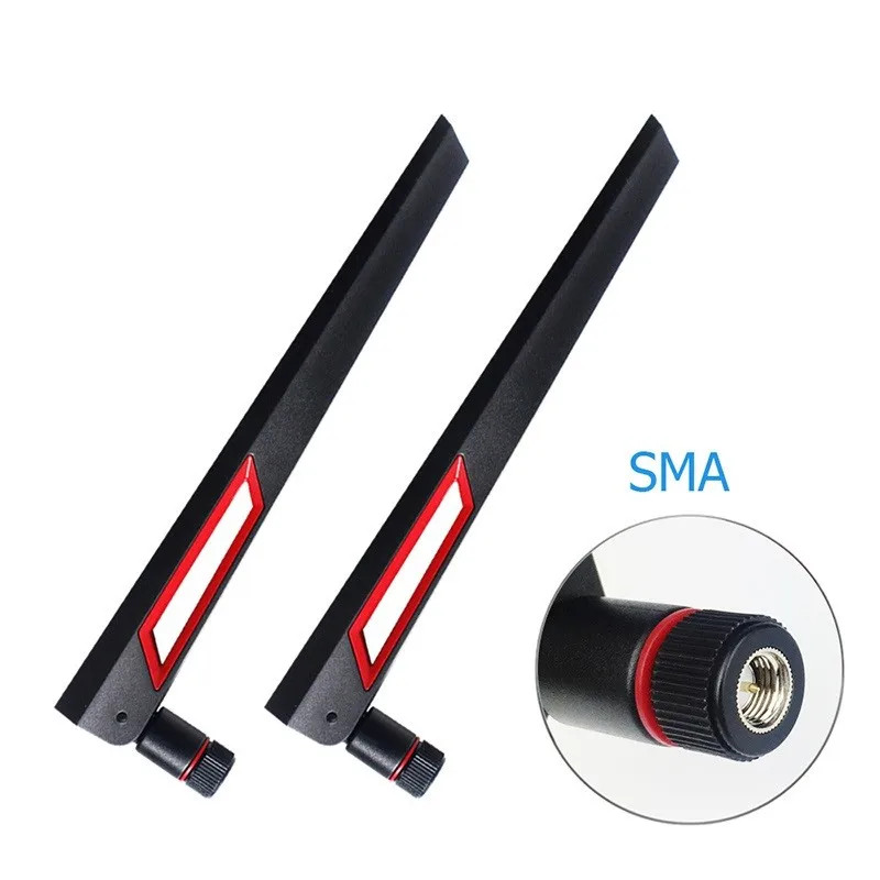 2 Pieces 12dBi 2.4GHz 5GHz Dual Band Network WiFi Router Antenna RP SMA ...