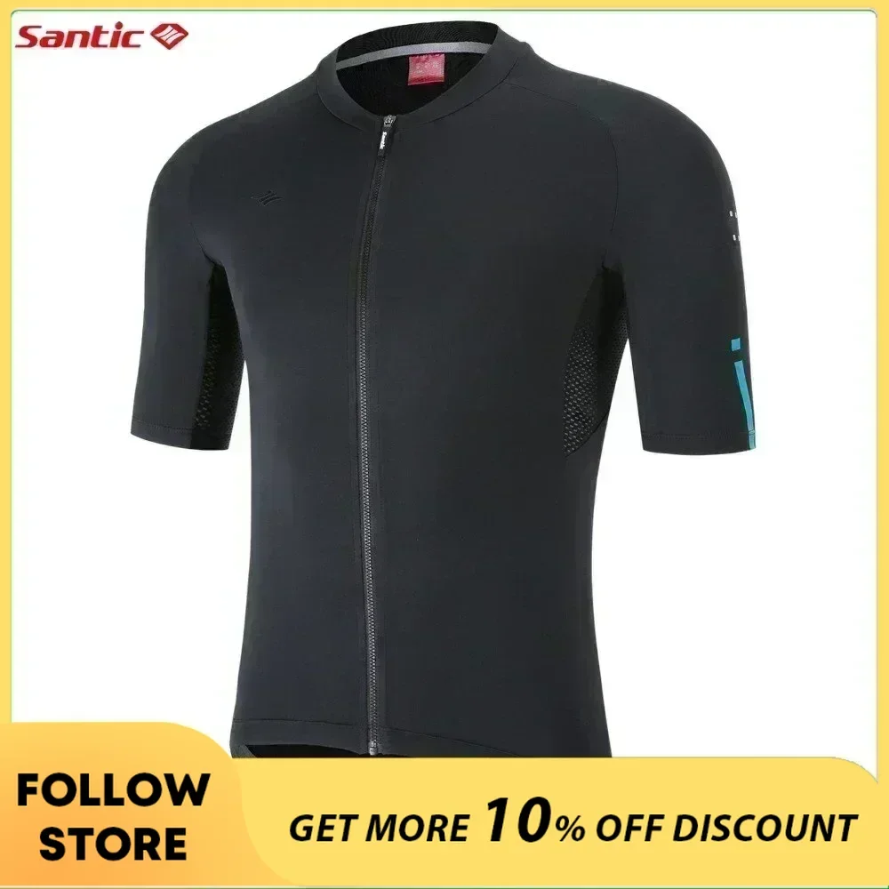 Santic-Men-s-Cycling-Short-Sleeve-Full-Zipper-Jersey-MTB-Bike-Shirts ...