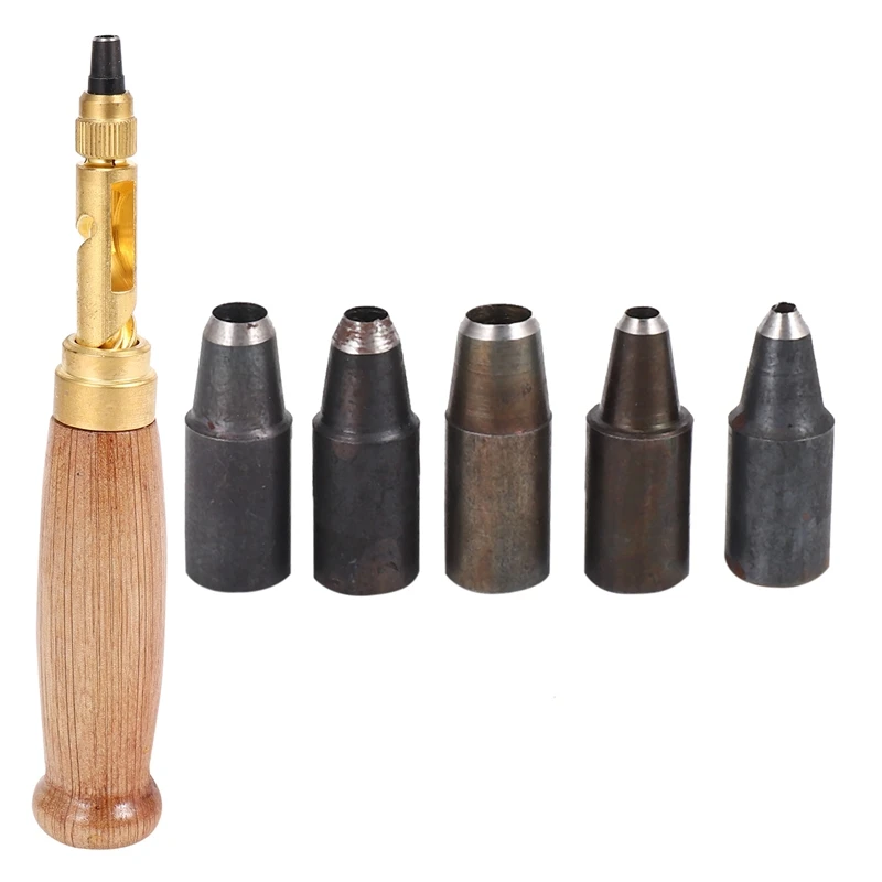 ABSF-6Pcs-Screw-Hole-Punch-Leather-Bookbinding-Tool-Paper-Punch-Craft ...