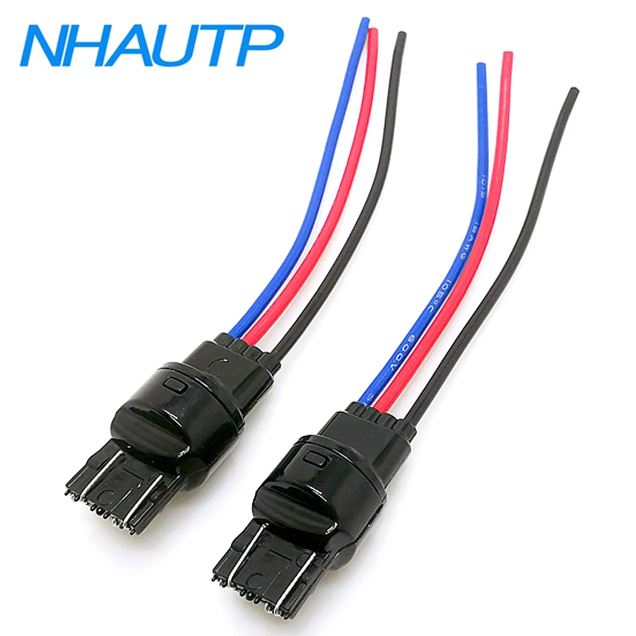 NHAUTP-2Pcs-T20-Adapter-Male-Plug-Extended-Wire-7440-7443-W21-5W-W21W ...