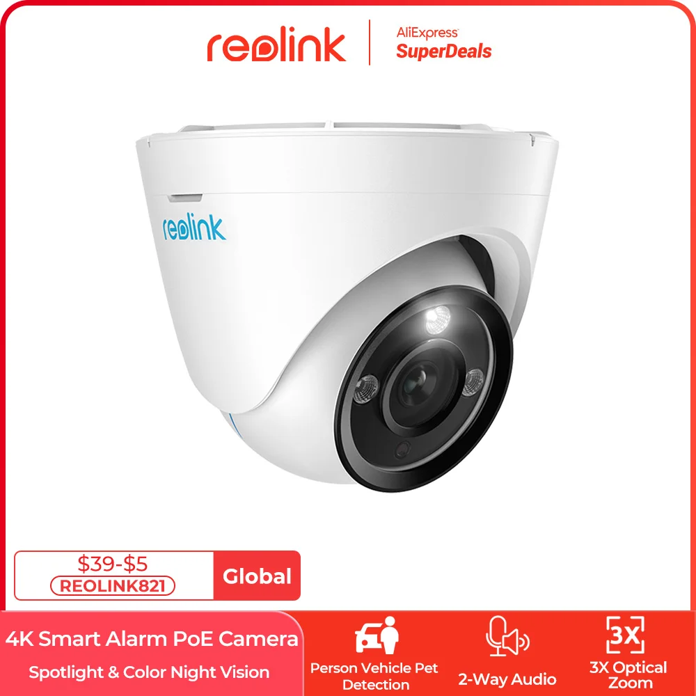 Reolink 4k 8mp Poe Security Camera 3x Zoom Outdoor Ip Cam 2-way Audio ...