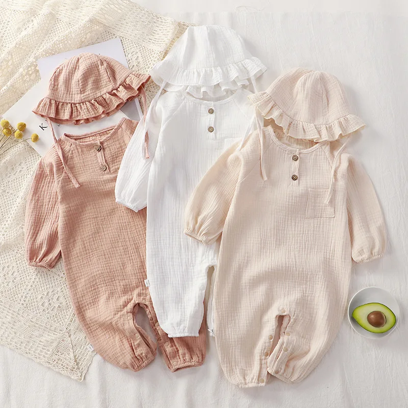 Muslin Cotton Baby Romper Summer Spring Infant Ouitfit Set Kids ...