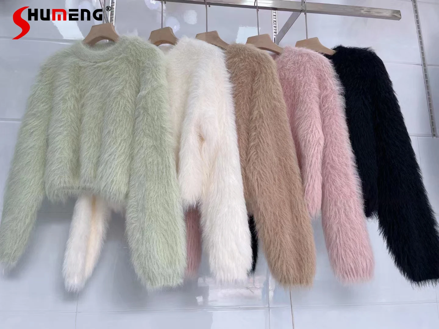 Warm-Artificial-Mink-Green-Furry-Sweater-for-Women-2023-Autumn-and ...