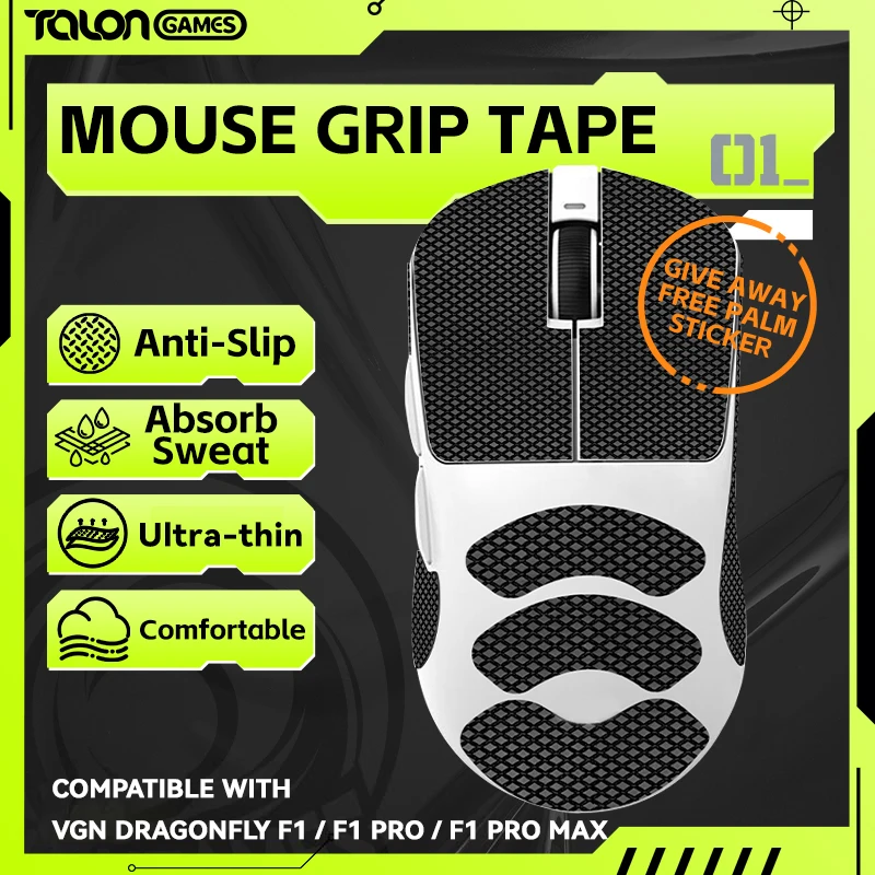 1 Pack TALONGAMES Mouse Grip Tape for VGN Dragonfly F1/ F1 Pro,Palm ...