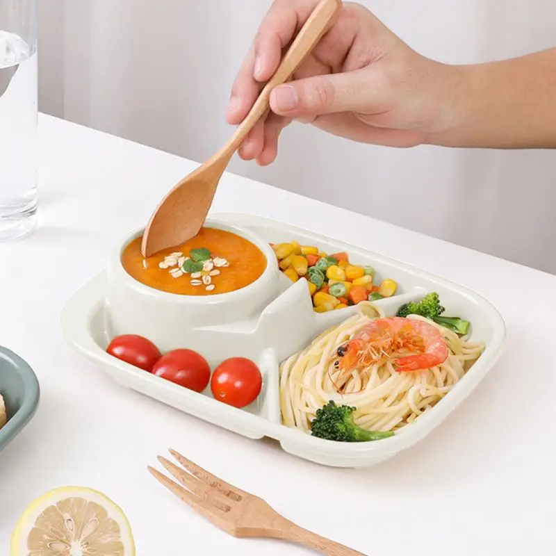 Three-Grid-Western-Compartment-Plate-For-Food-Fruit-Salad-Divided-Plate ...