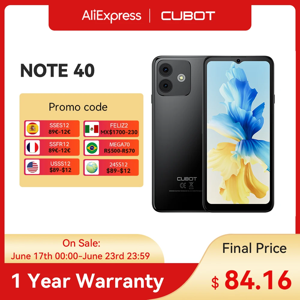 Cubot Note 40 - Full phone specifications