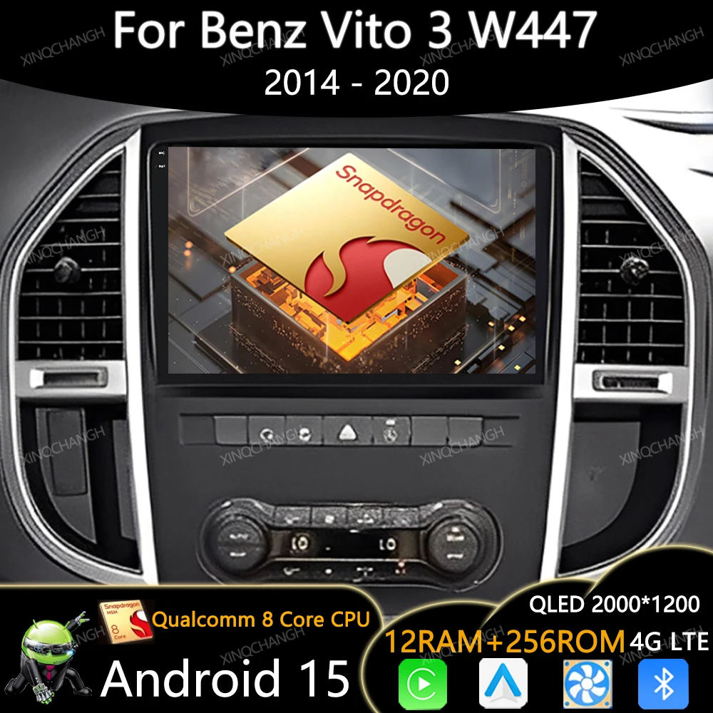 Android 15 Radio del coche para Mercedes Benz Vito 3 W447 2014 2015 ...