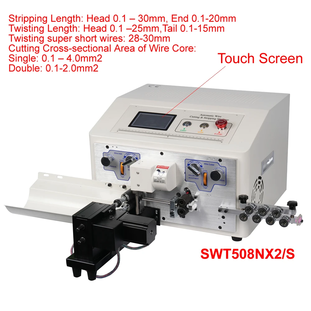 SWT508NX2S Wire Twisting Peeling Stripping Cutting Machine Touch Screen ...