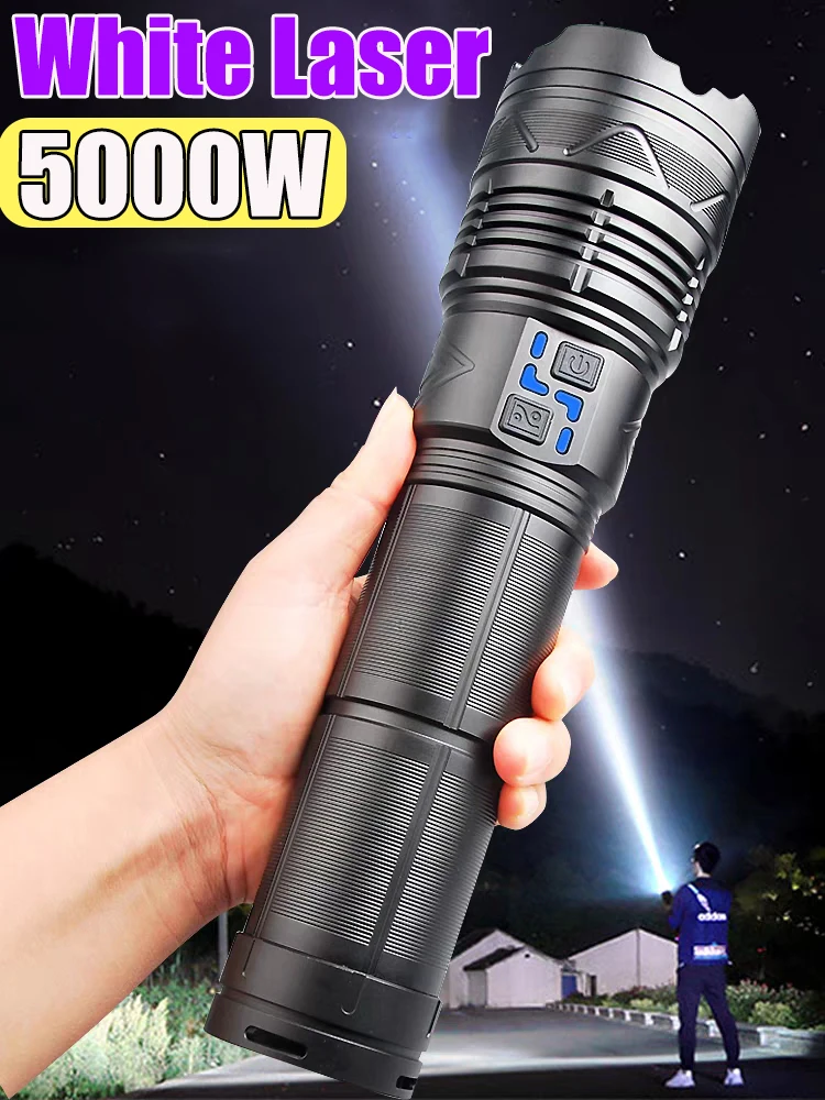 Lanterna-LED-Laser-Branco-Spotlight-Super-Brilhante-Long-Shot-Tocha ...