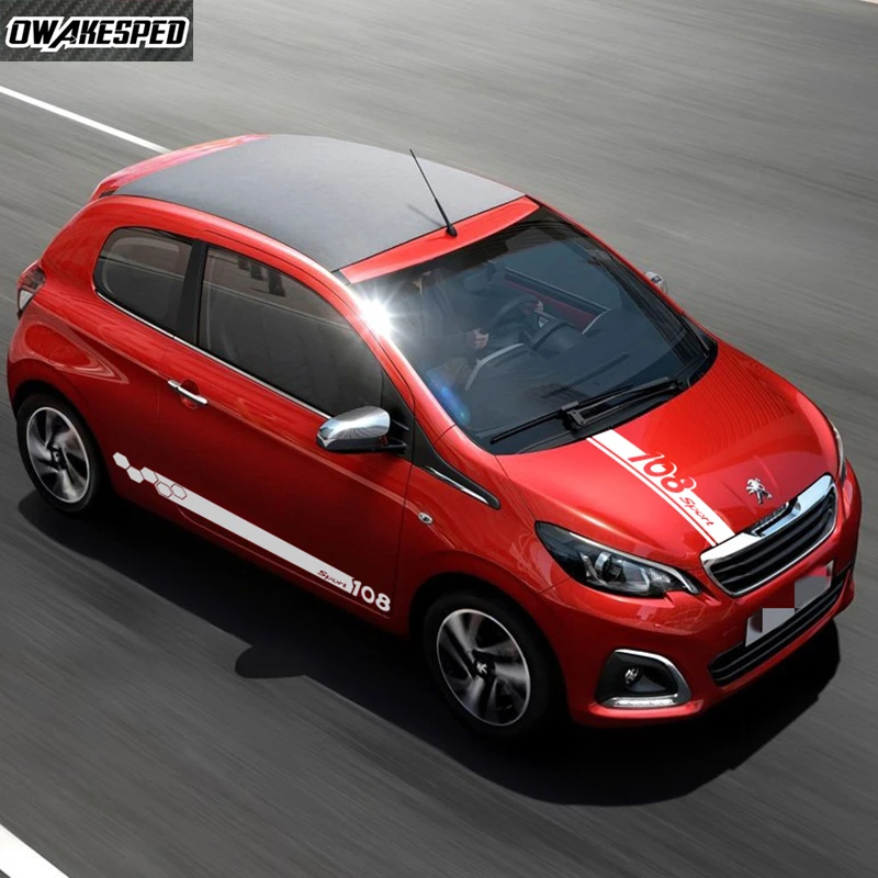 For-Peugeot-108-Car-Whole-Body-Sticker-Auto-Hood-Door-Side-Skirt-Decor ...