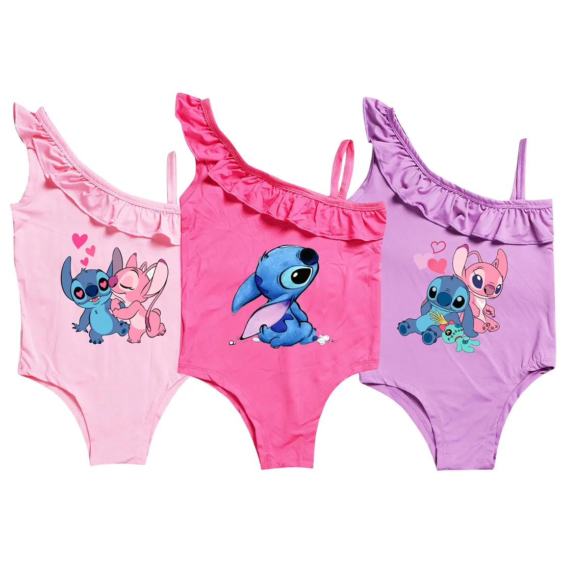 Girls Lilo Stitch Swimsuit One-Piece Swimwear Kid Stitch Princess ...