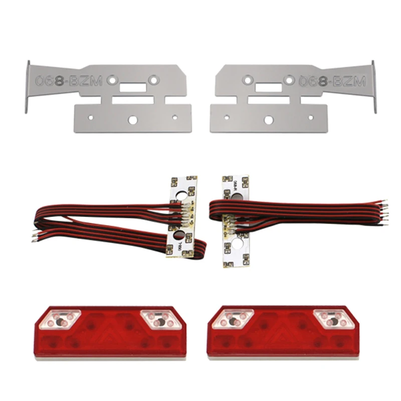 LED A Pair Simulation Metal Taillight Bare Lamp for 1/14 Tamiya RC Truck Car Scania BENZ 3363 ...