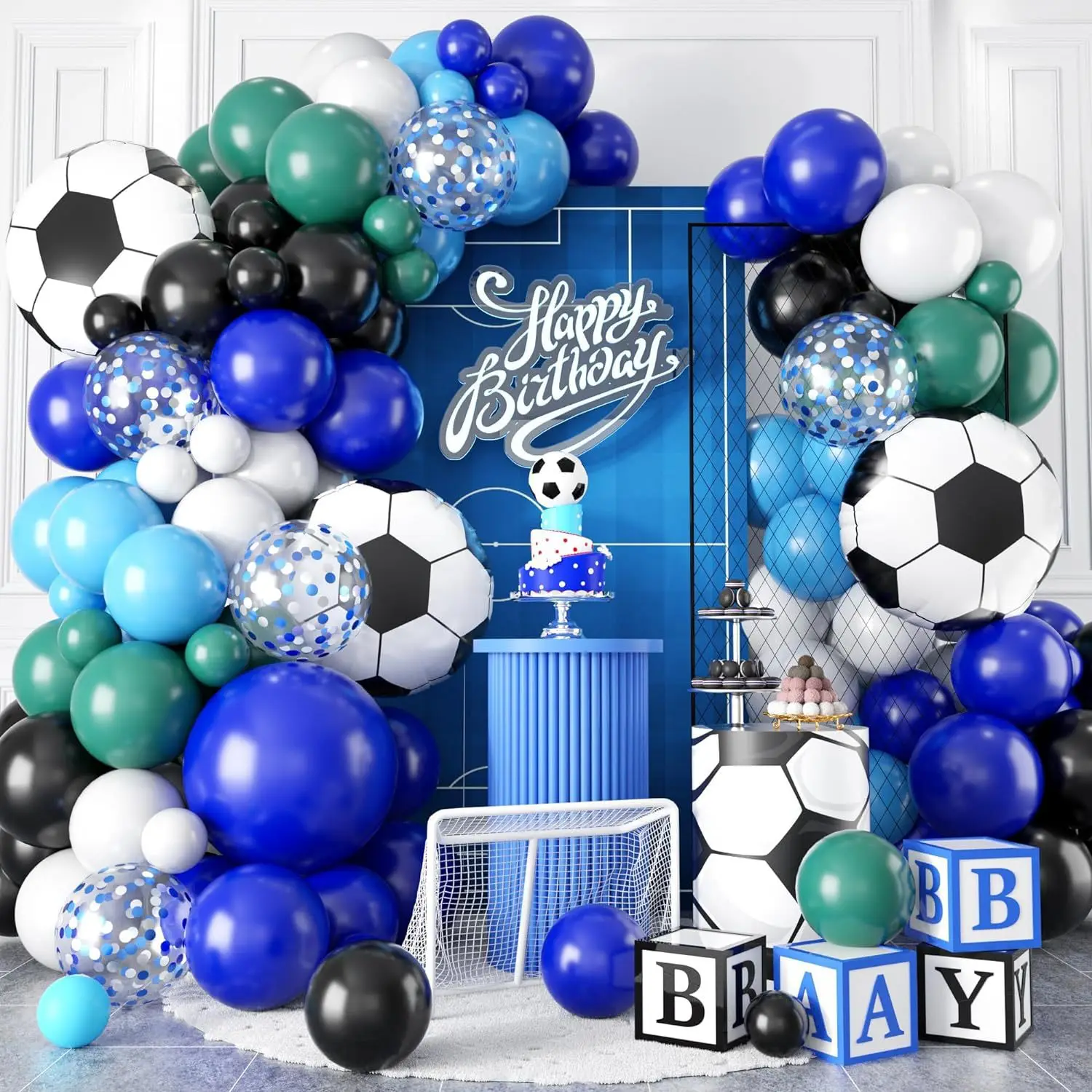 116Pcs-A-set-of-football-themed-balloon-set-blue-birthday-balloon ...