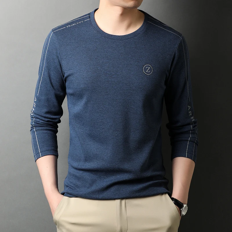 New Spring and Autumn Long Sleeve Mens T Shirts High Quality Round ...