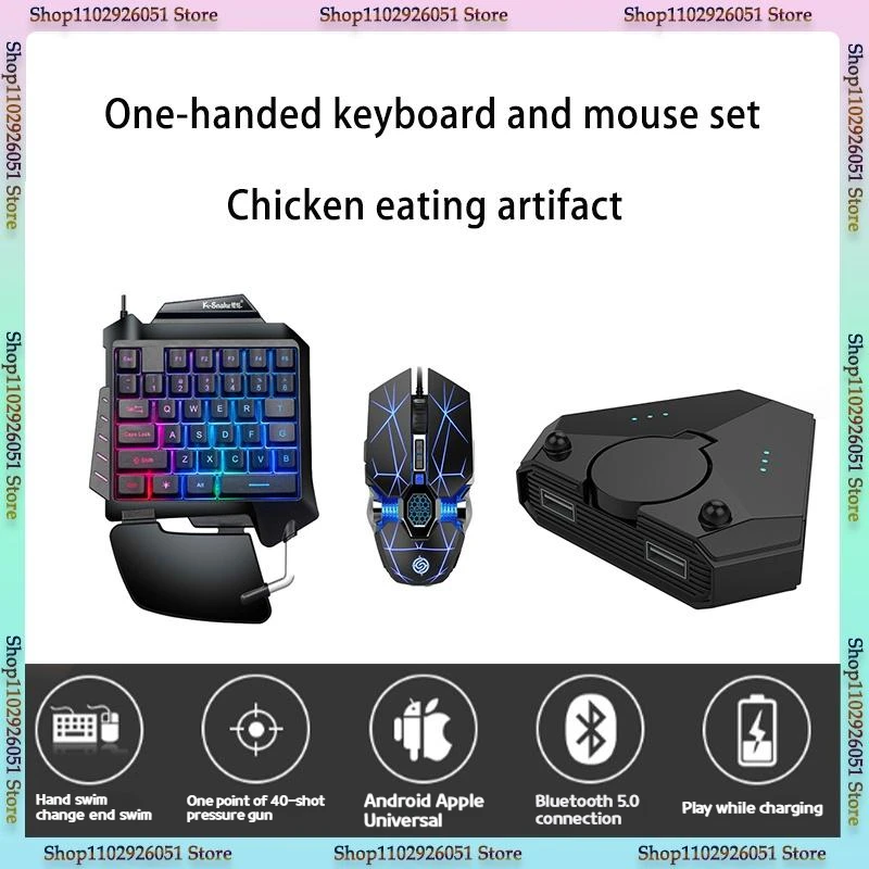 One-Handed-Game-Keyboard-e-Mouse-Set-Acess-rios-para-Celular-USB-com ...