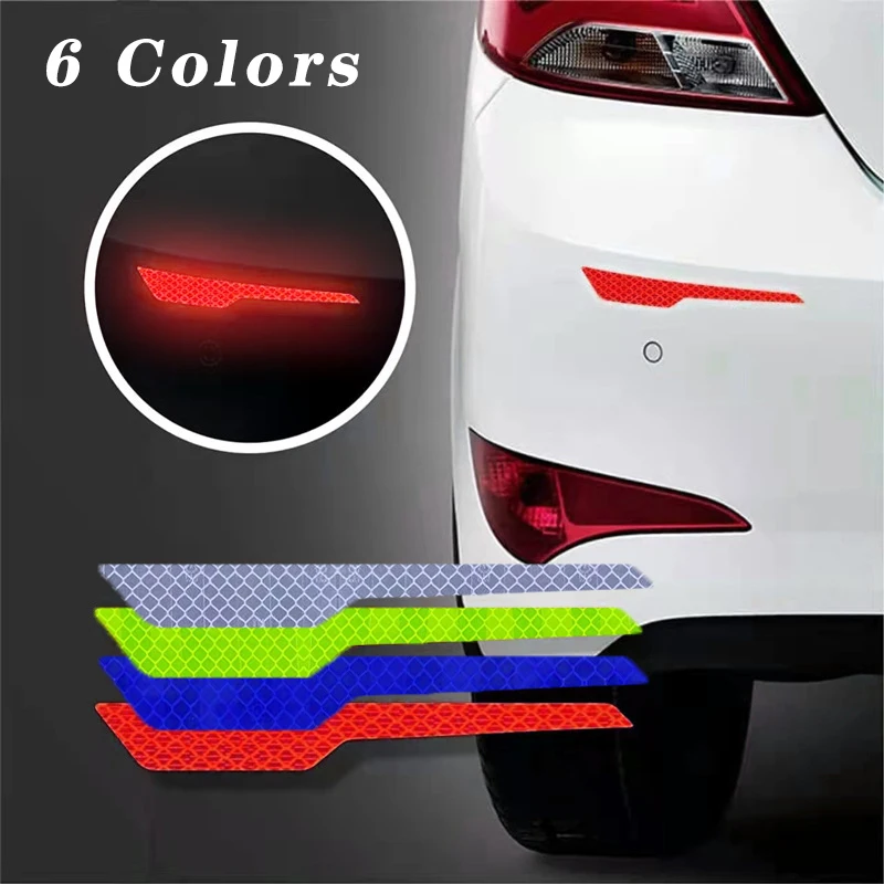 2pcs-set-Car-Bumper-Reflective-Safety-Strip-Stickers-Car-Rear-Bumper ...