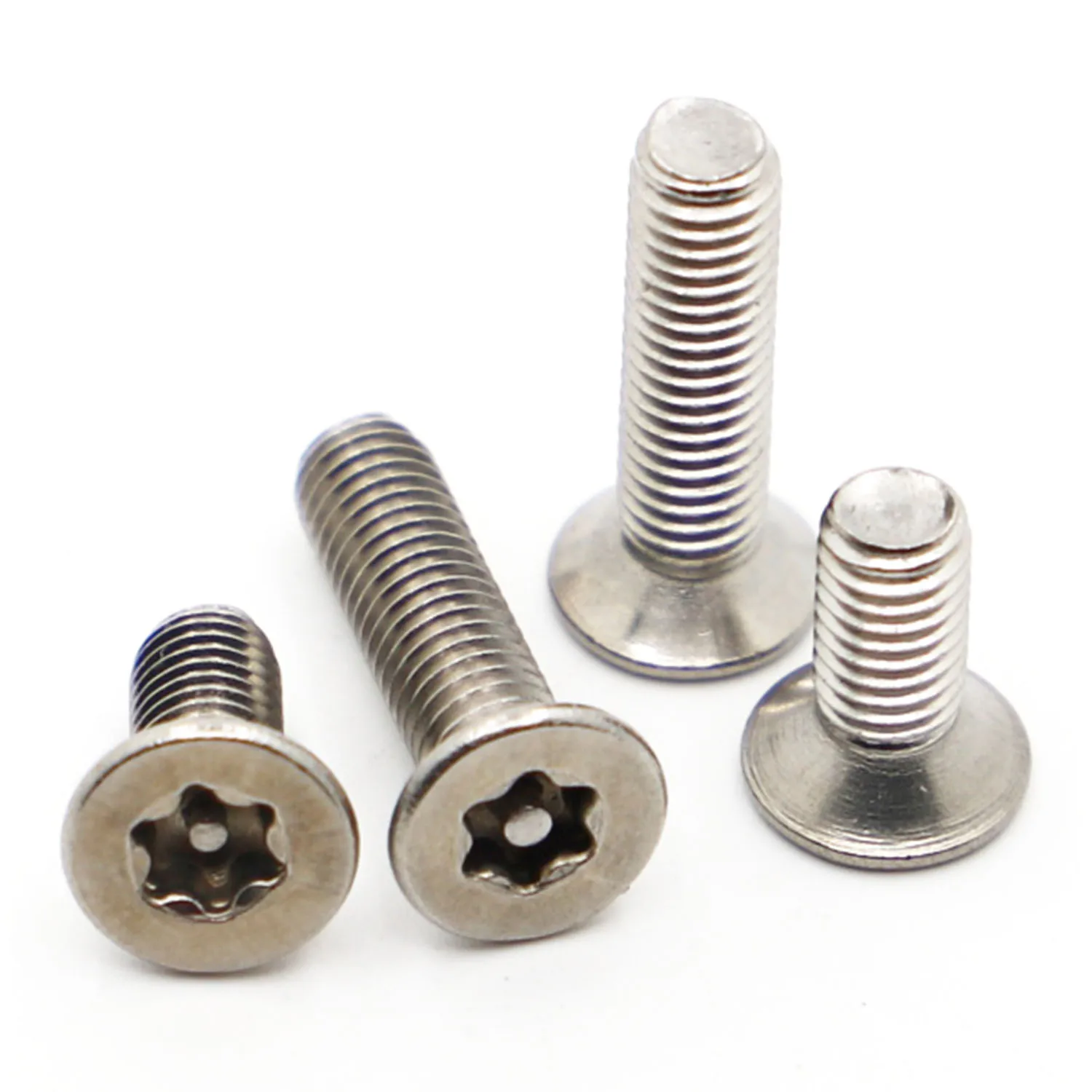 304 Stainless Steel Six Lobe Torx Flat Countersunk Head Bolt with Pin Tamper Proof Anti Theft ...