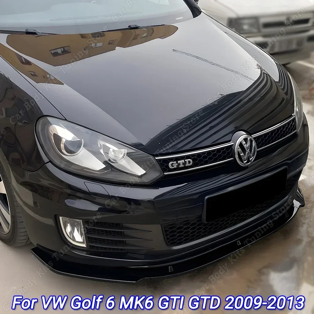 For-Volkswagen-Golf-6-MK6-GTI-GTD-2010-2013-3pcs-Front-Bumper-Lip ...