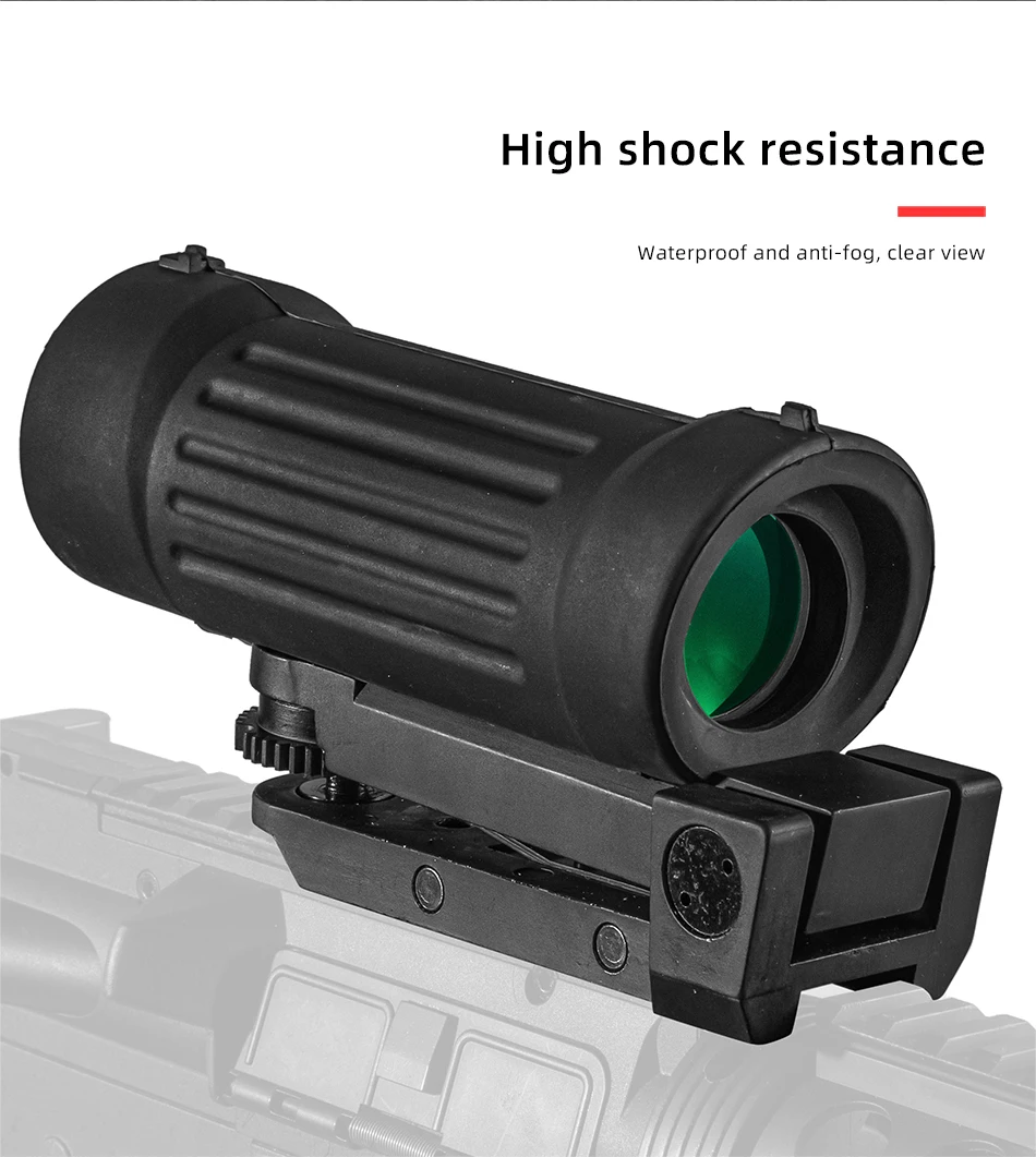 FIRE WOLF 4X45 4X Fiber Airsoft Rifle Scope Sight with 20mm Picatinny ...