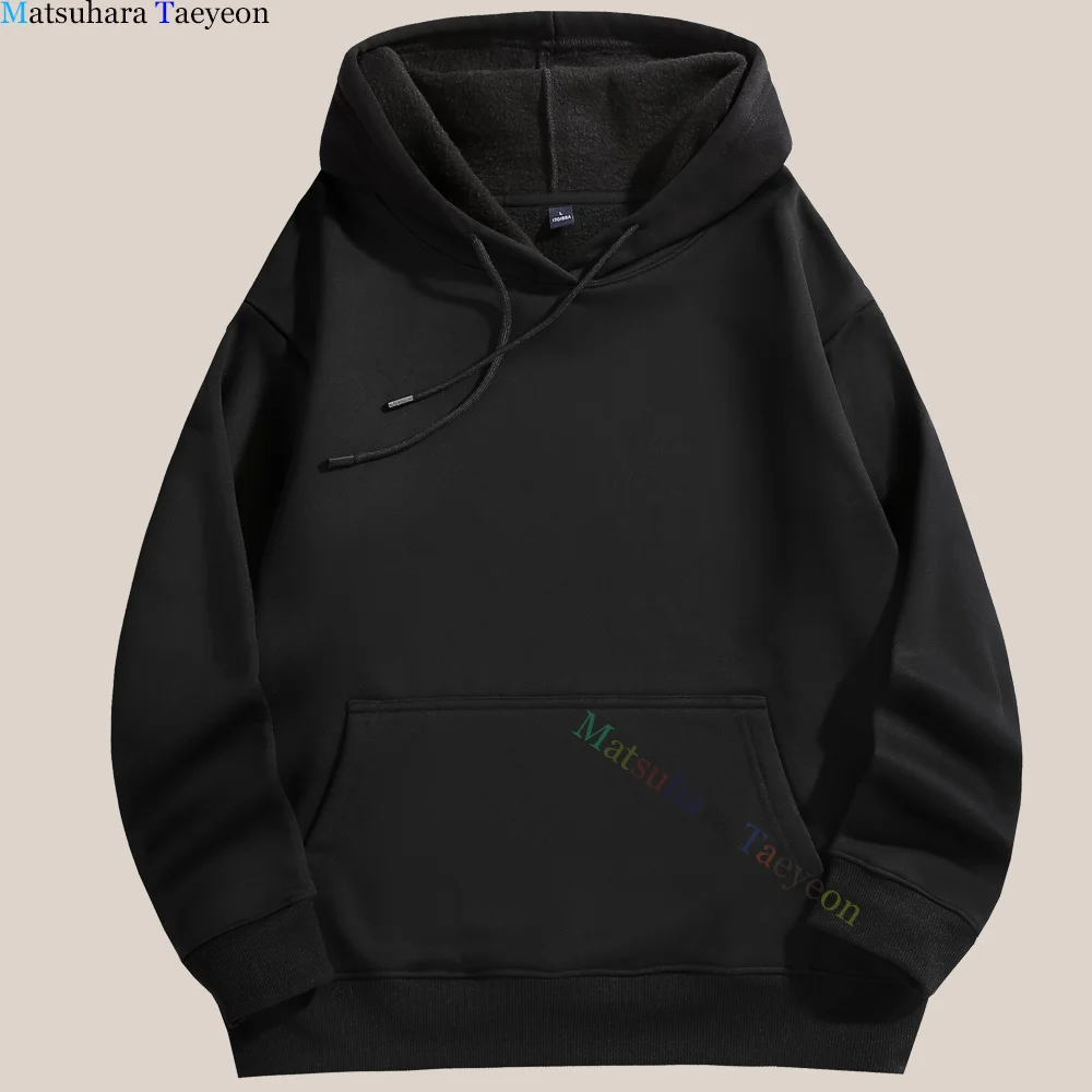 Fashion-Black-Hoodie-Men-Plain-2024-Autumn-New-Male-Casual-Warm ...
