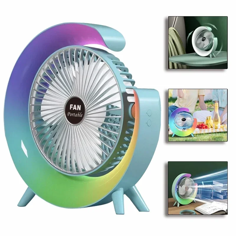 Mini-Portable-Desk-Fan-Rotatable-Fan-with-LED-Night-Light-Home-Office ...