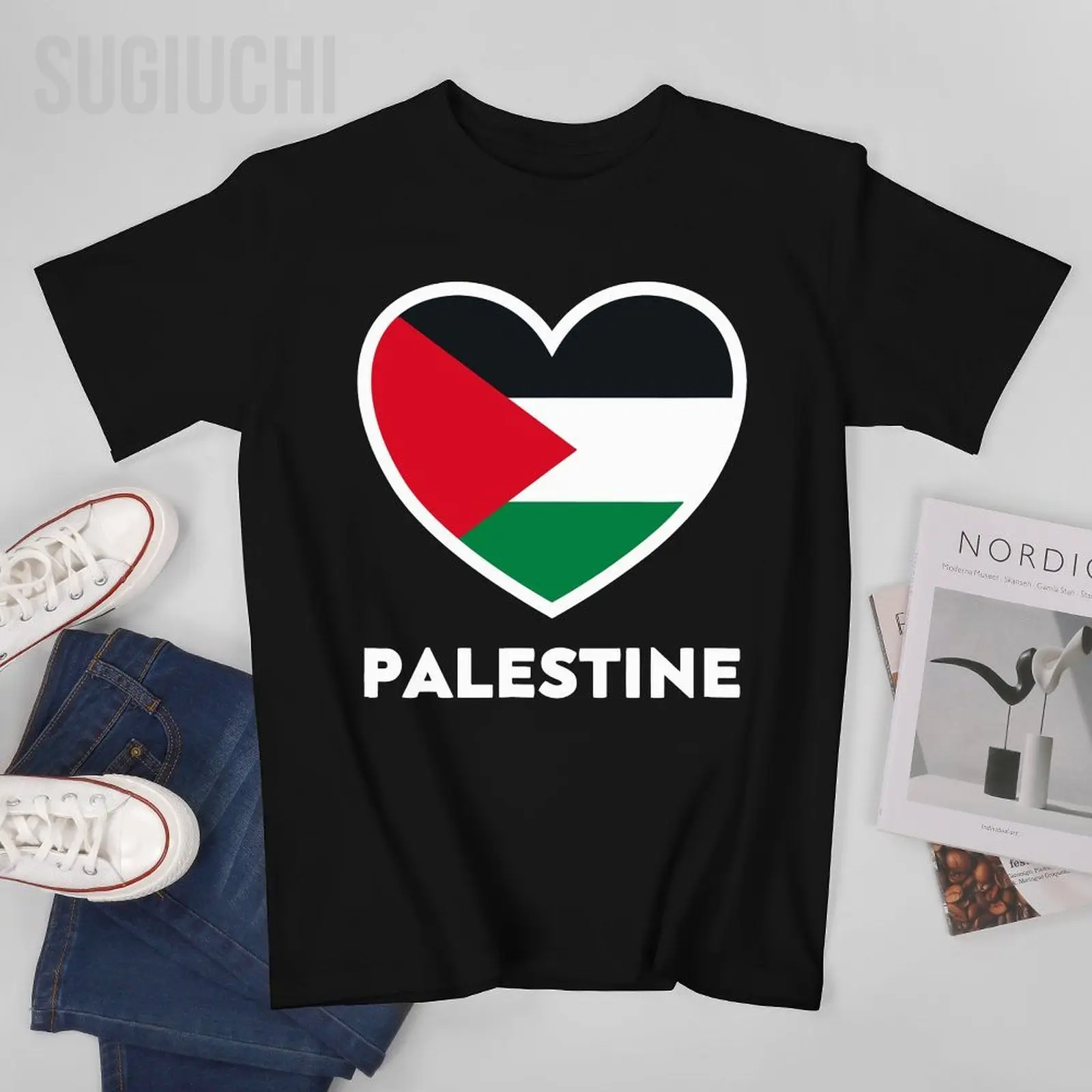 Unisex-Men-Palestinian-Palestine-Flag-Heart-Tshirt-Tees-T-Shirts-Women ...