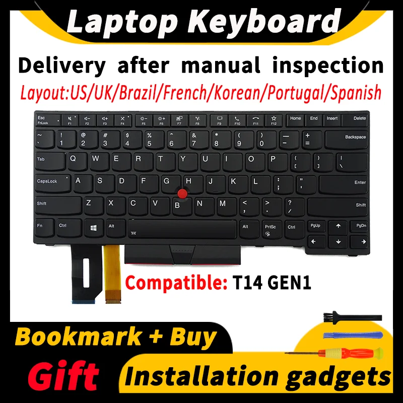 Laptop-Replacement-Keyboard-for-Lenovo-ThinkPad-T14-Gen1-Gen2-P14S-Gen1 ...
