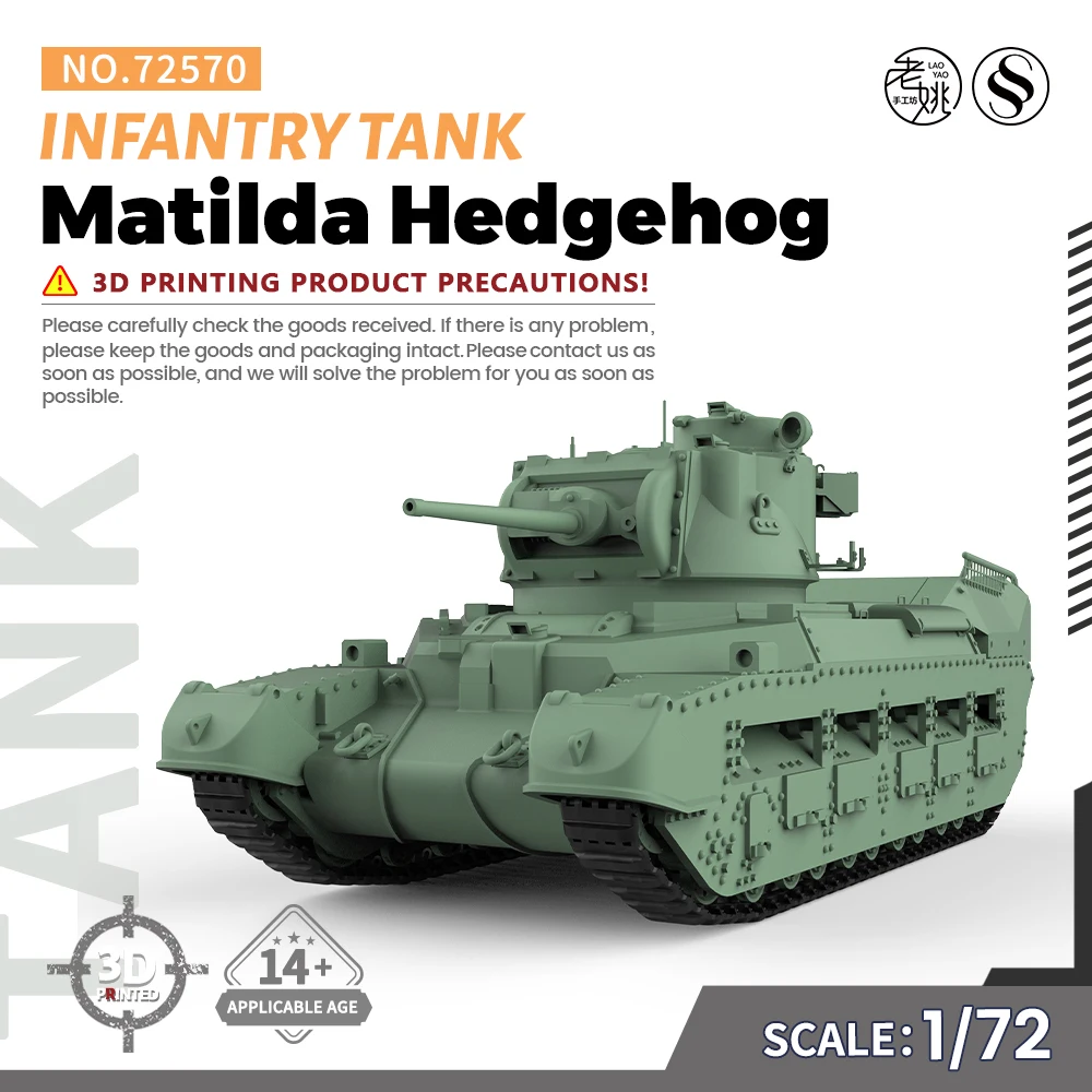 SSMODEL-SS72570-1-72-25mm-Military-Model-Kit-Matilda-Hedgehog-Infantry ...
