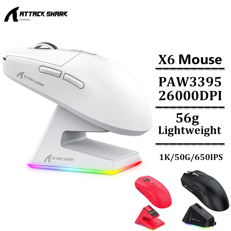 Attack-Shark-rat-n-inal-mbrico-X6-para-juegos-con-cable-BT-conexi-n ...