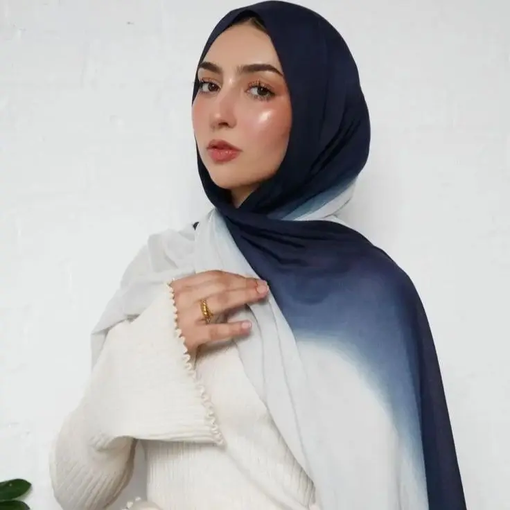 Newest Amazing Ombre Cotton Rayon Hijab Scarf Women Big Size Muslim ...