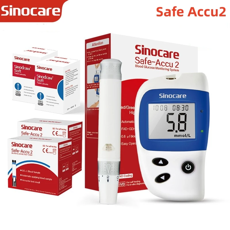 Sinocare-gluc-metro-Safe-Accu2-medidor-de-glucosa-en-sangre-Monitor ...