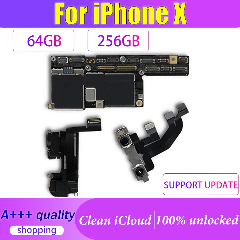 Original Motherboard For IPhone X 64GB with Face ID Unlocked Mainboard ...