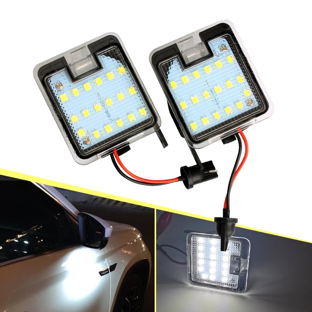 2PCS Car Pathway Lights LED Puddle Lamps Under Rear View Side Mirror ...