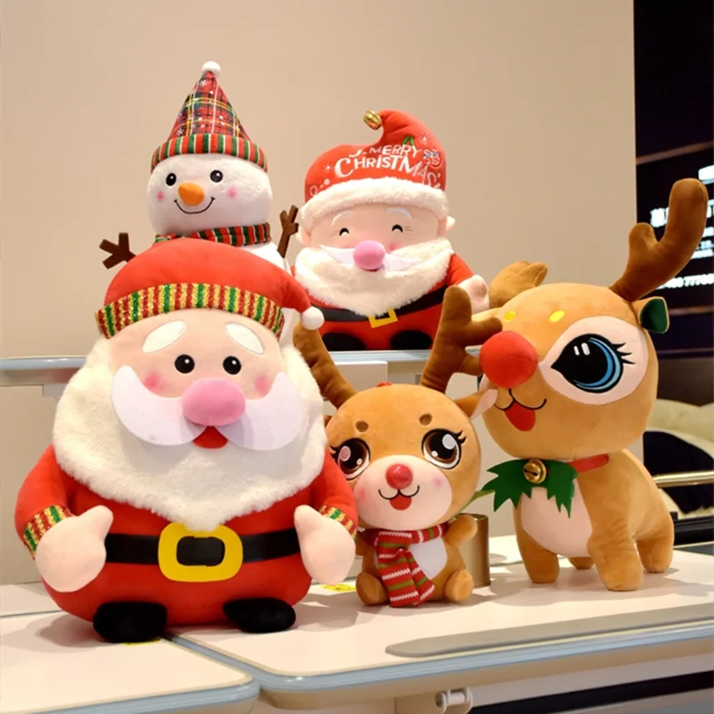 20~40cm New Santa Claus Plush Toy Stuffed Animal Soft Cute Elk Snowman ...