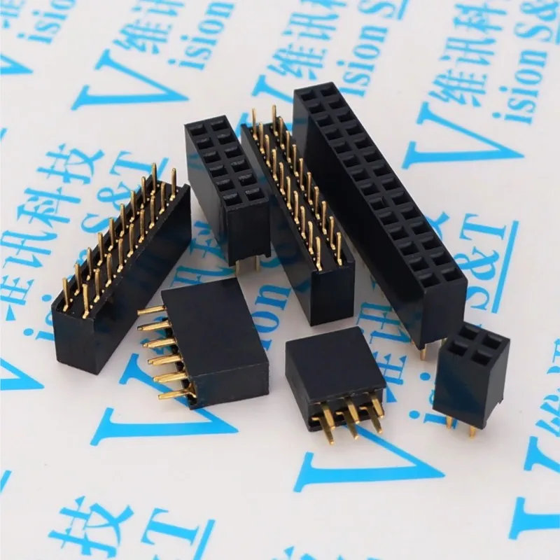 5pcs-x-2-54mm-Double-Row-Stright-Female-Pin-Header-Strip-PCB-Connector ...