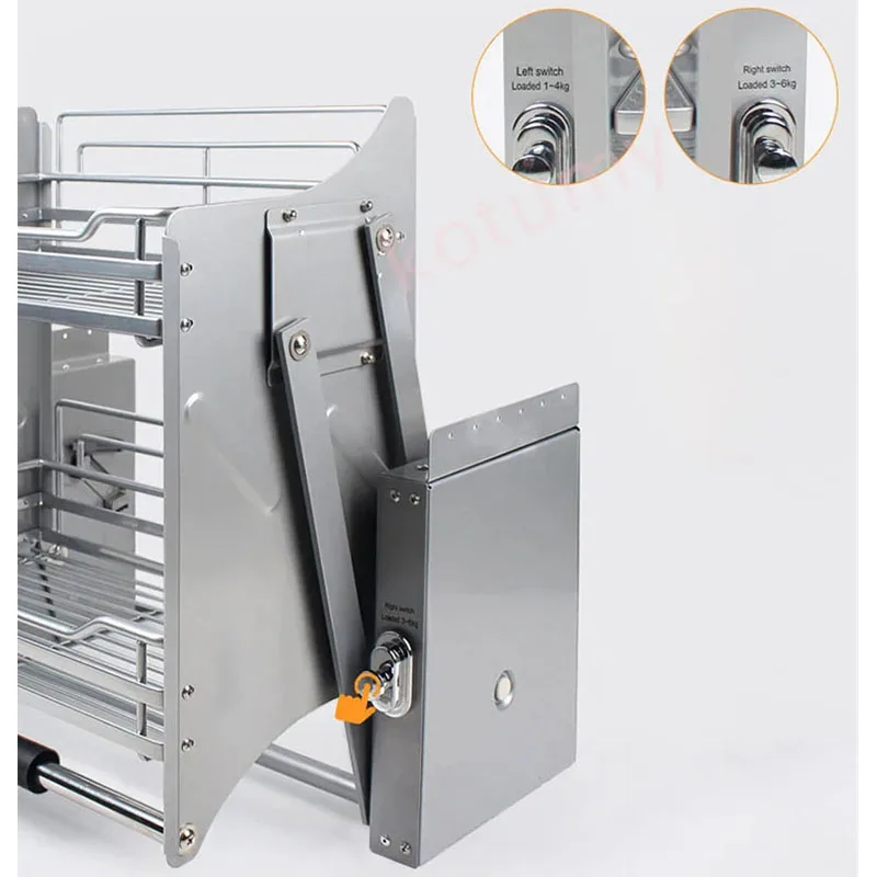 Utility Kitchen Hanging Cabinet Lifting Pull-Down Kitchen Storage Rack ...